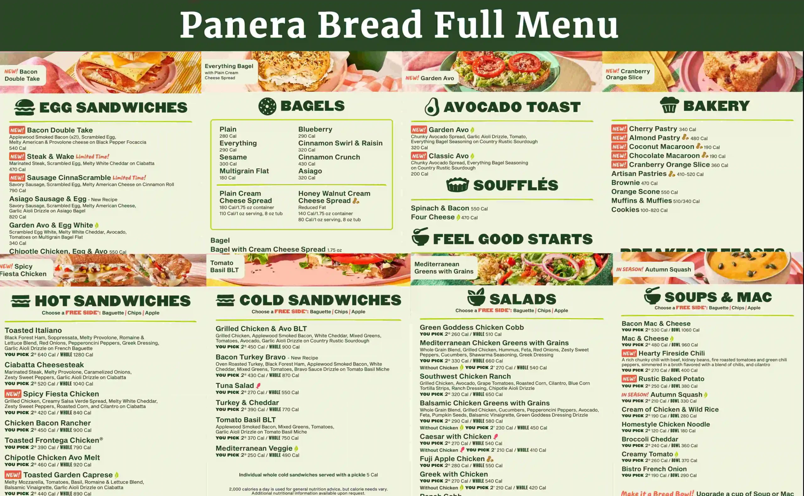 Panera Bread Menu With Price And Picture Updated 2025